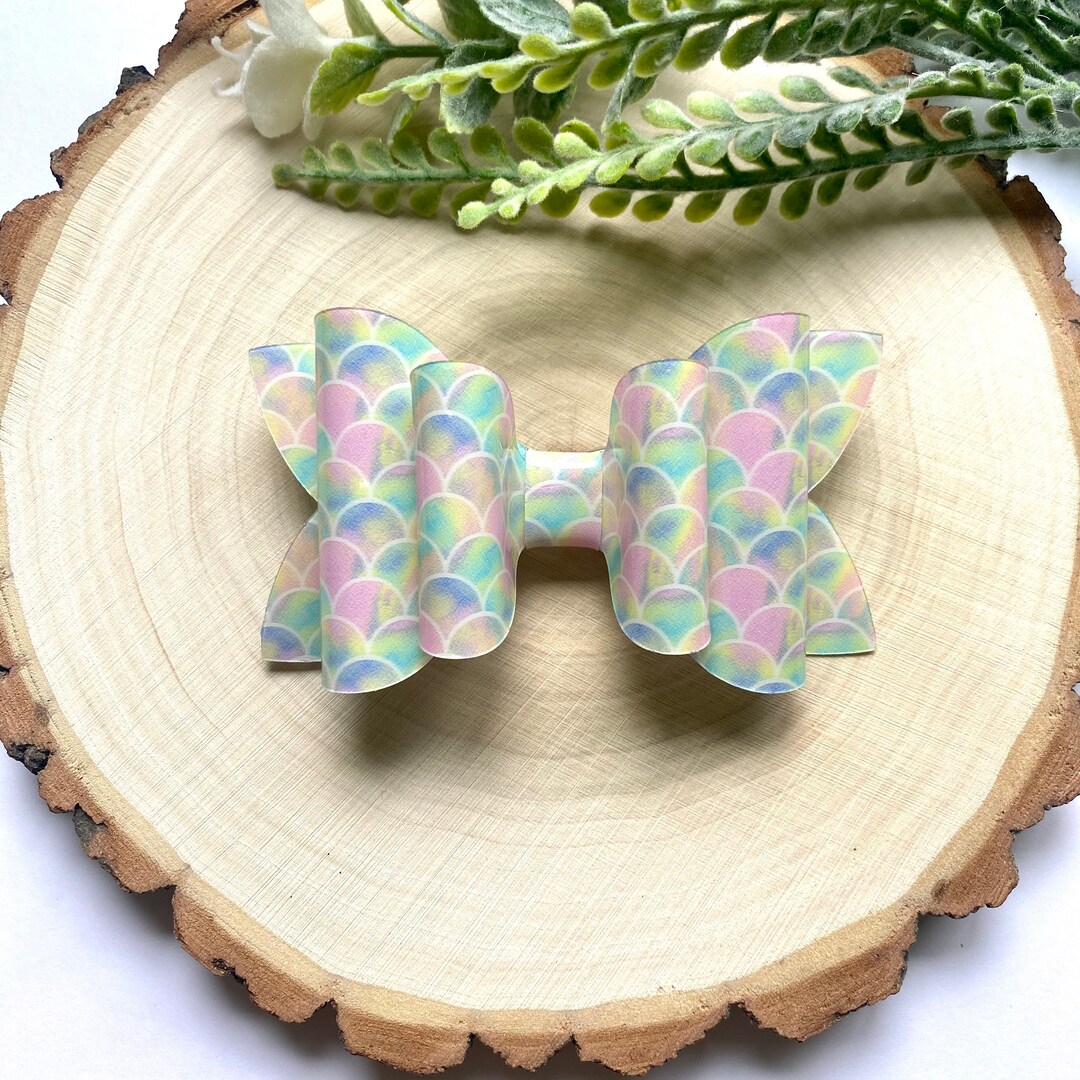 Mermaid Scale Jelly Hair Bow/ Pool Bow/ Swim Bow/ Waterproof - Etsy