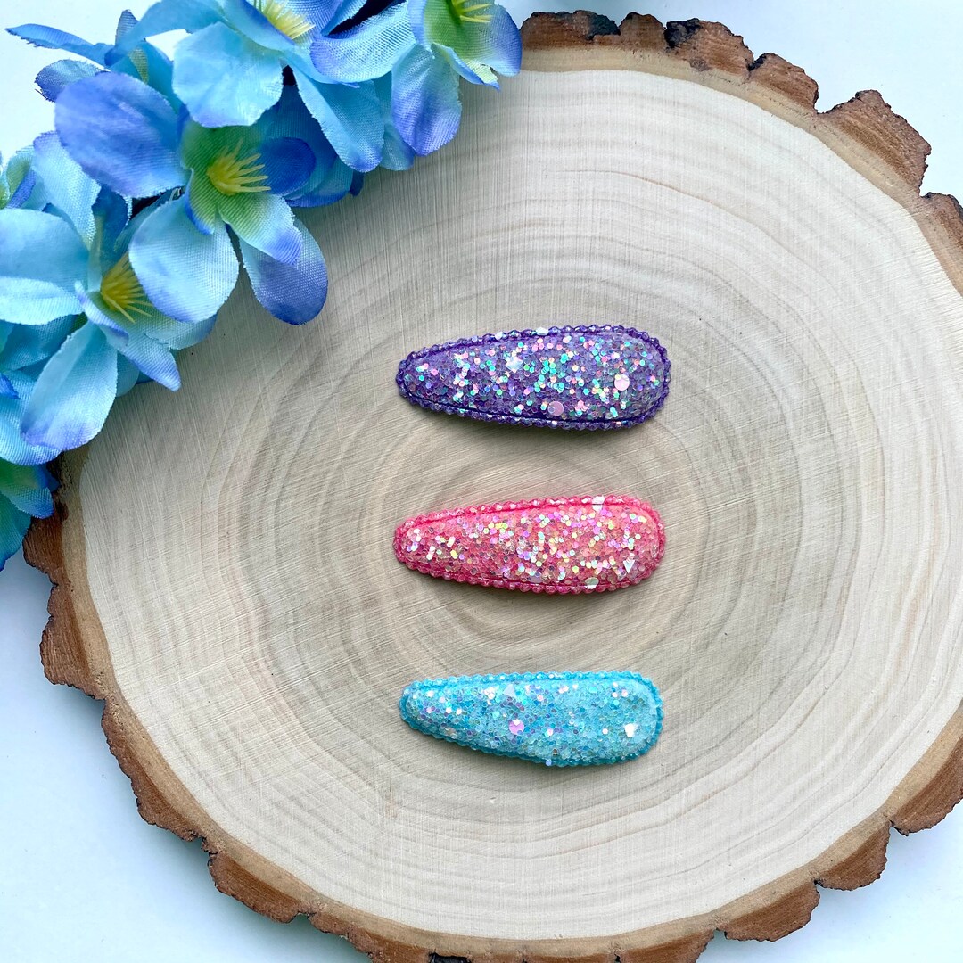 Geometric Glitter Snap Clips - Etsy