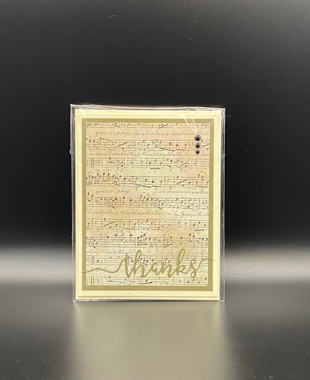 Sheet Music Thank You Cards-olive - Etsy