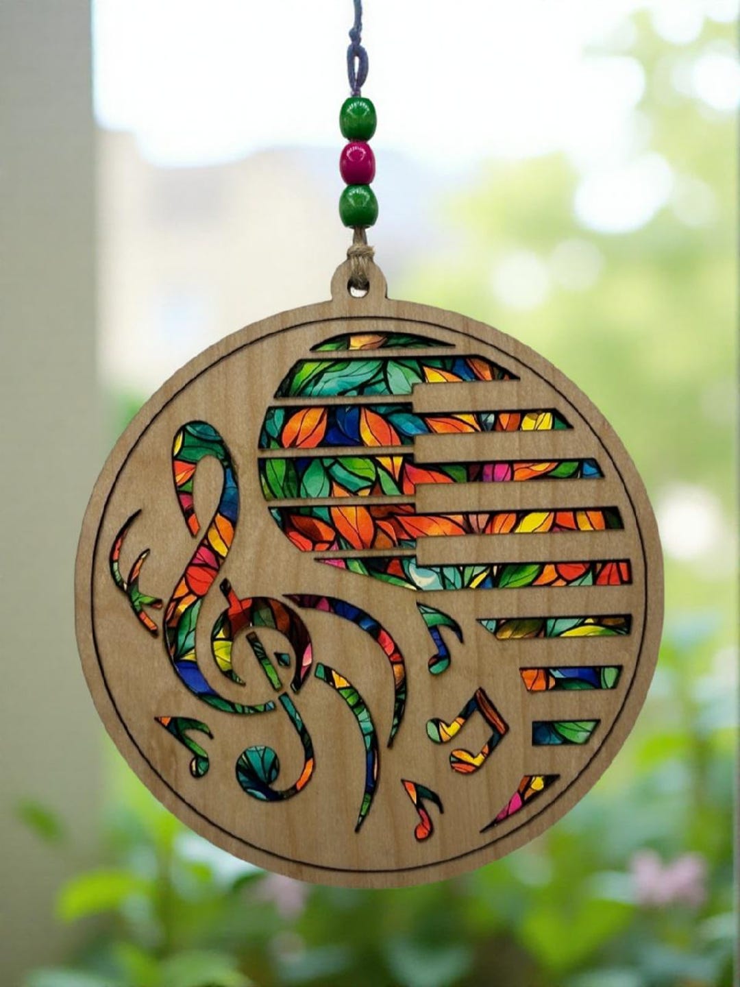 Piano Keys & Treble Clef Suncatcher: Handmade Acrylic Music Ornament - Etsy