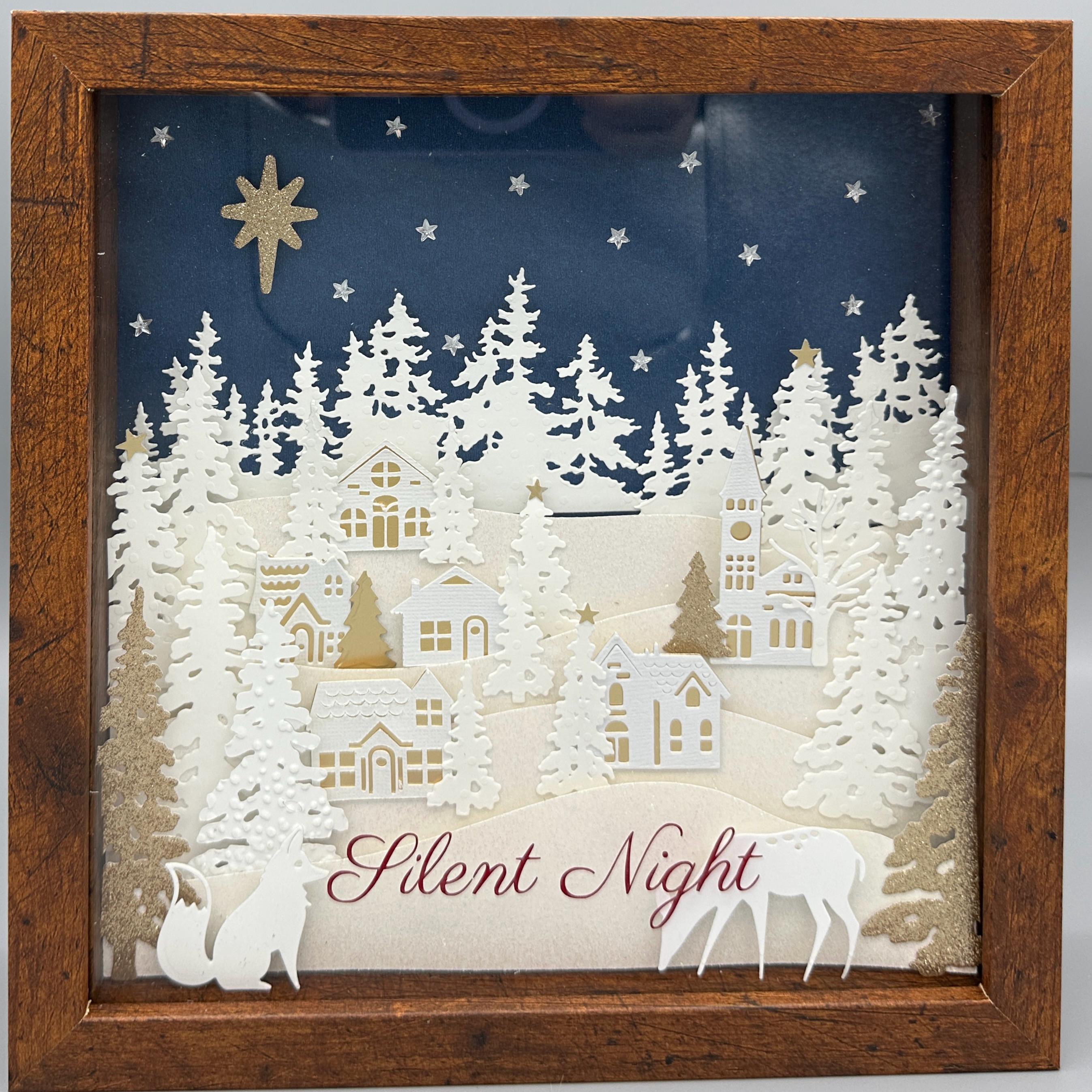 Lighted Christmas Shadow Box: Handmade Woodland Village With Fairy ...