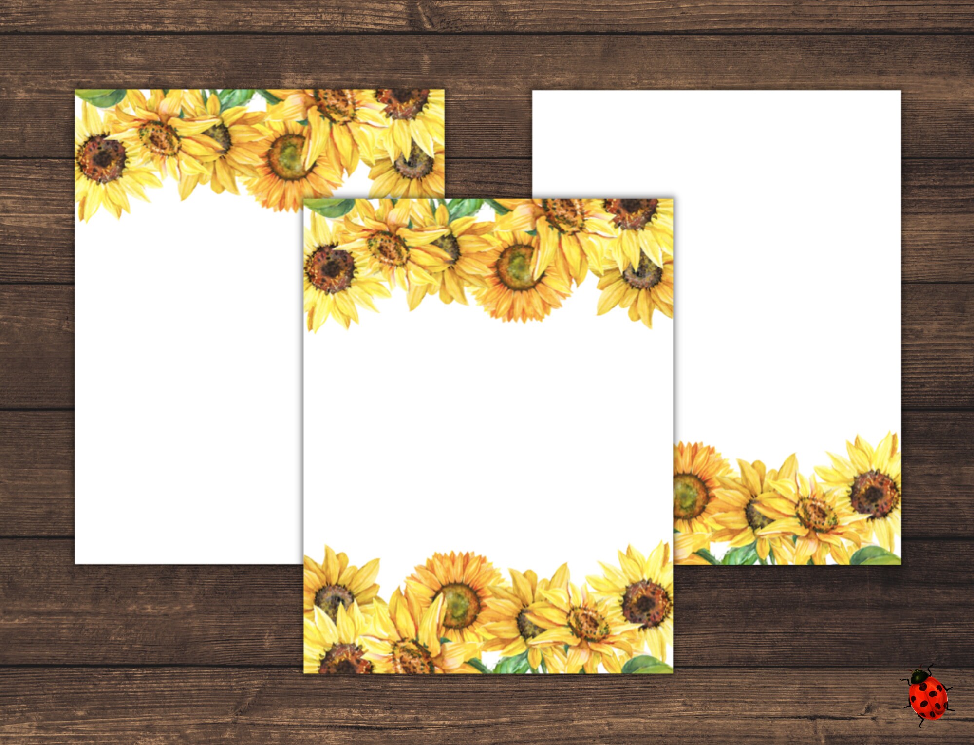 Printable Stationery: Watercolor Sunflowers A4 8.5x11 | Etsy