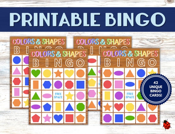 Printable Bingo: Colors & Shapes Kids Games Instant - Etsy