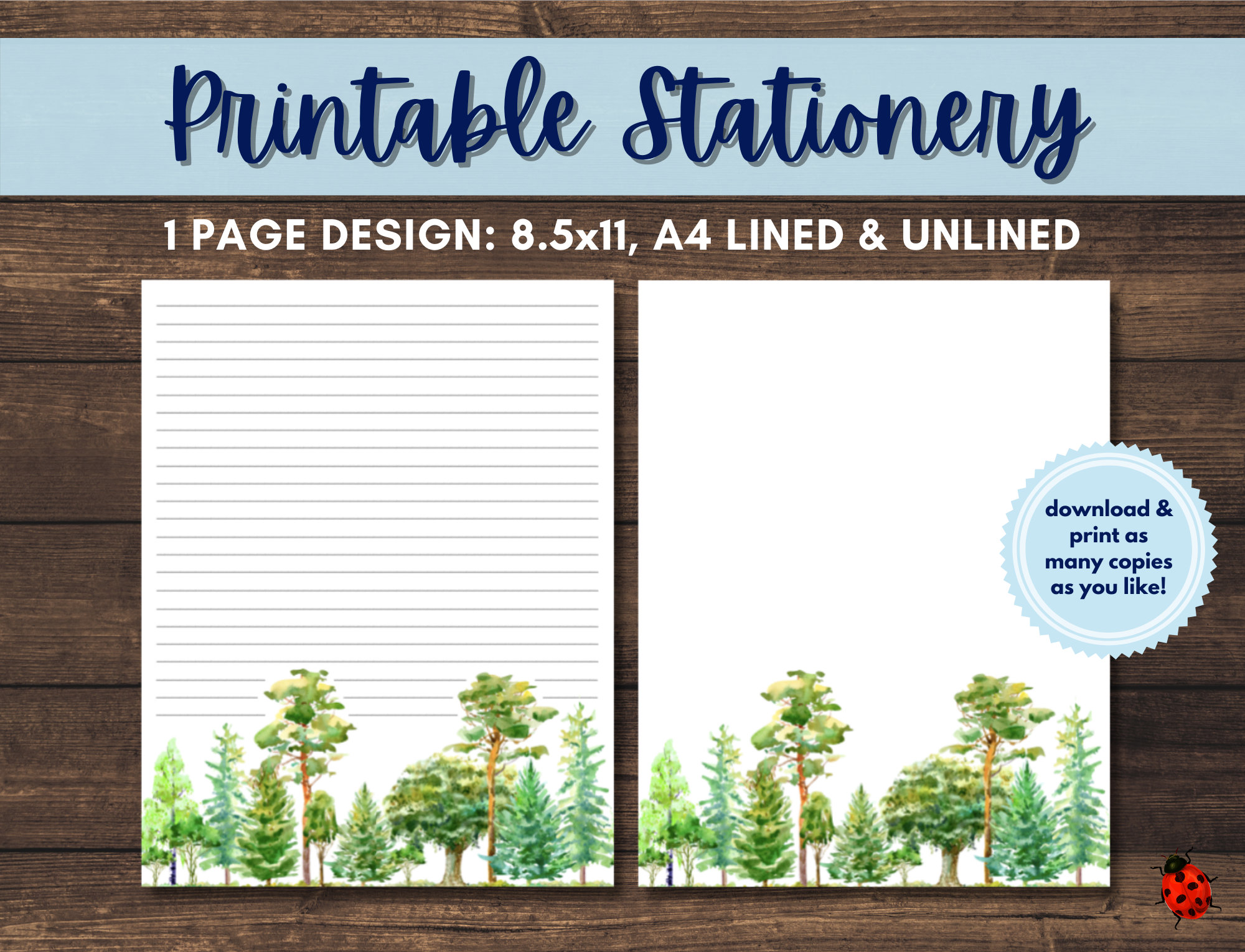 A4 Lined Paper Landscape