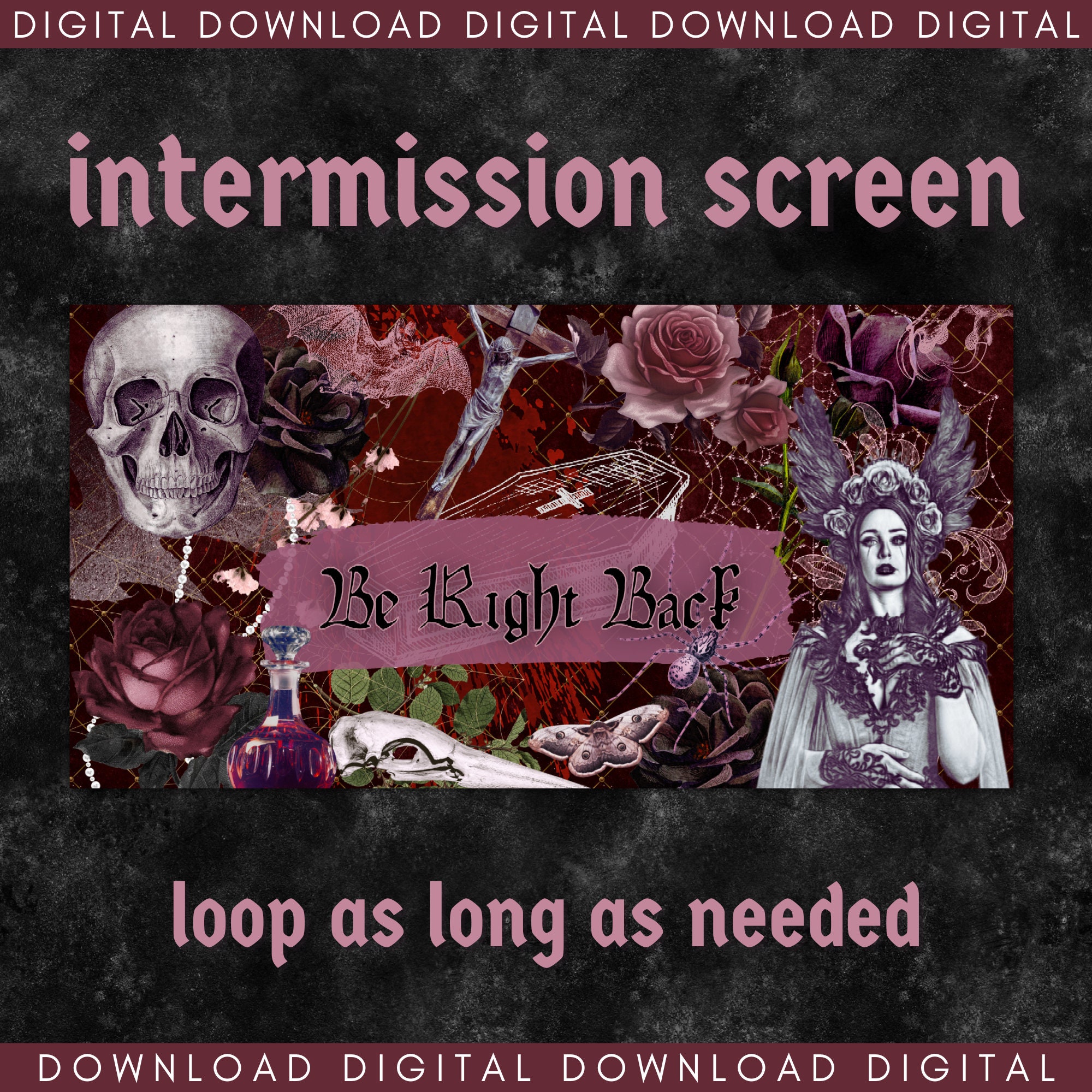 Vampire Gothic Animated Streaming Screens, Stream Starting Soon, Stream ...