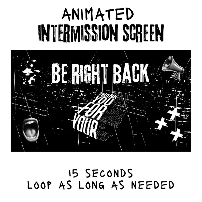 Grunge Themed Animated Video Game Streaming Screens, Stream Starting ...