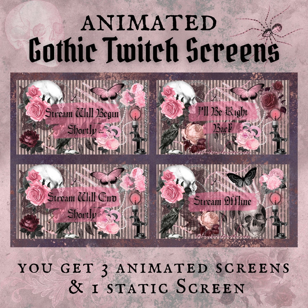 Gothic Parlor Animated Streaming Screens, Stream Starting Soon, Stream ...