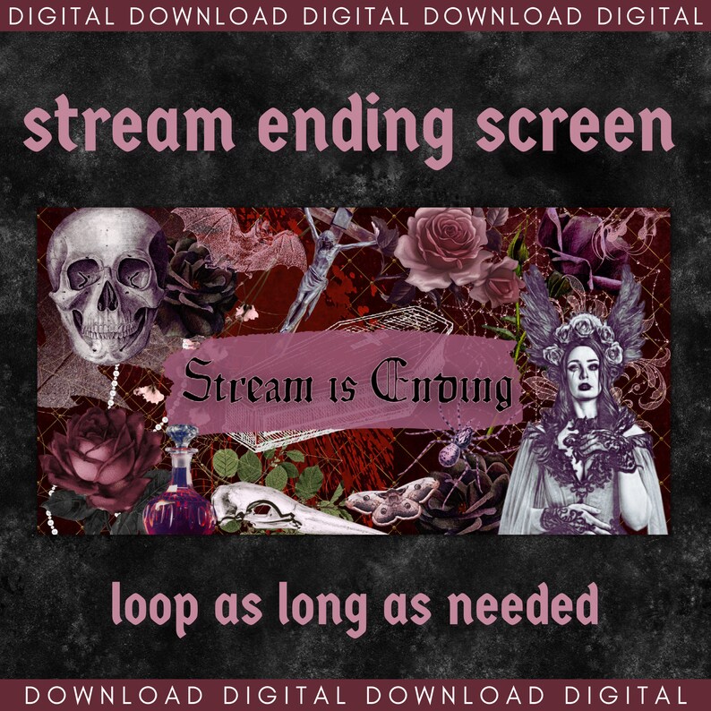 Vampire Gothic Animated Streaming Screens, Stream Starting Soon, Stream ...