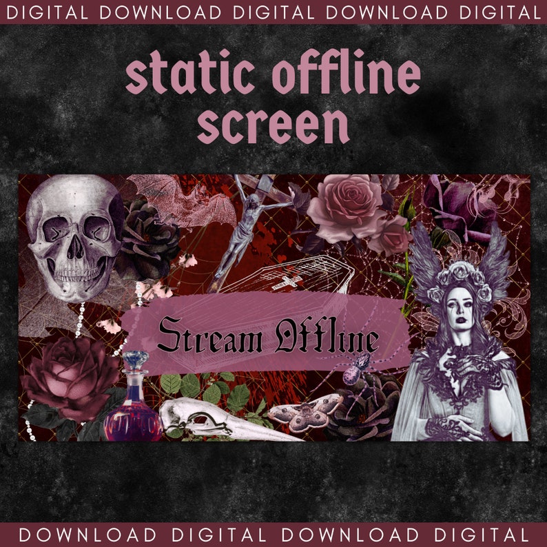 Vampire Gothic Animated Streaming Screens, Stream Starting Soon, Stream ...