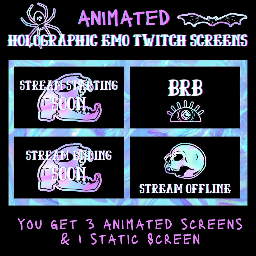 Holographic Emo Themed Animated Video Game Streaming Screens, Stream ...