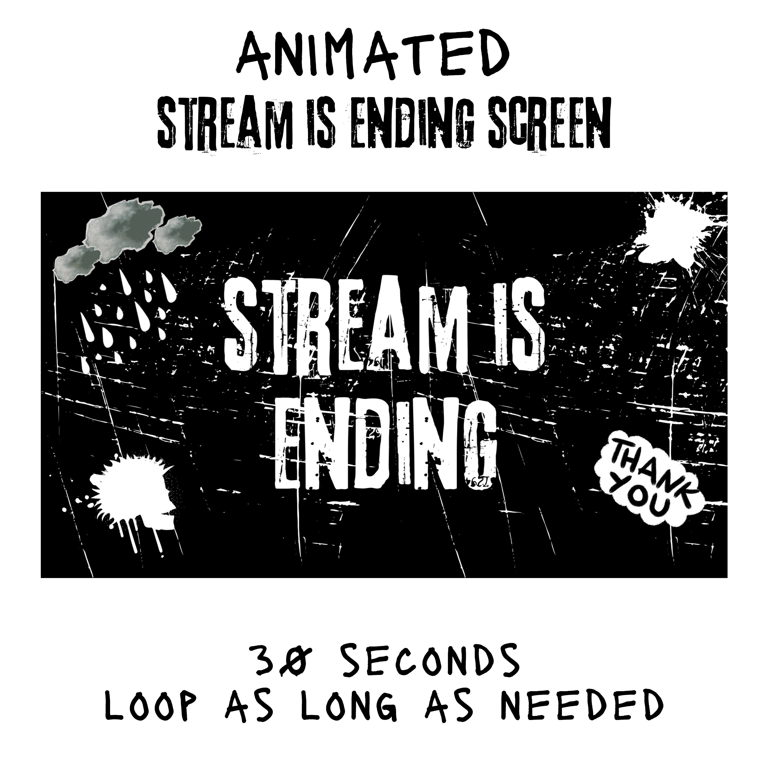Grunge Themed Animated Video Game Streaming Screens, Stream Starting ...