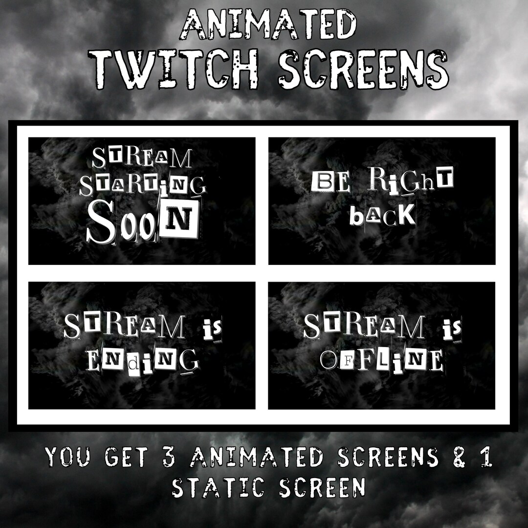 Dark and Stormy Animated Streaming Screens, Stream Starting Soon ...