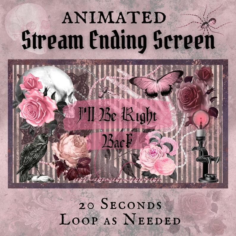 Gothic Parlor Animated Streaming Screens, Stream Starting Soon, Stream ...
