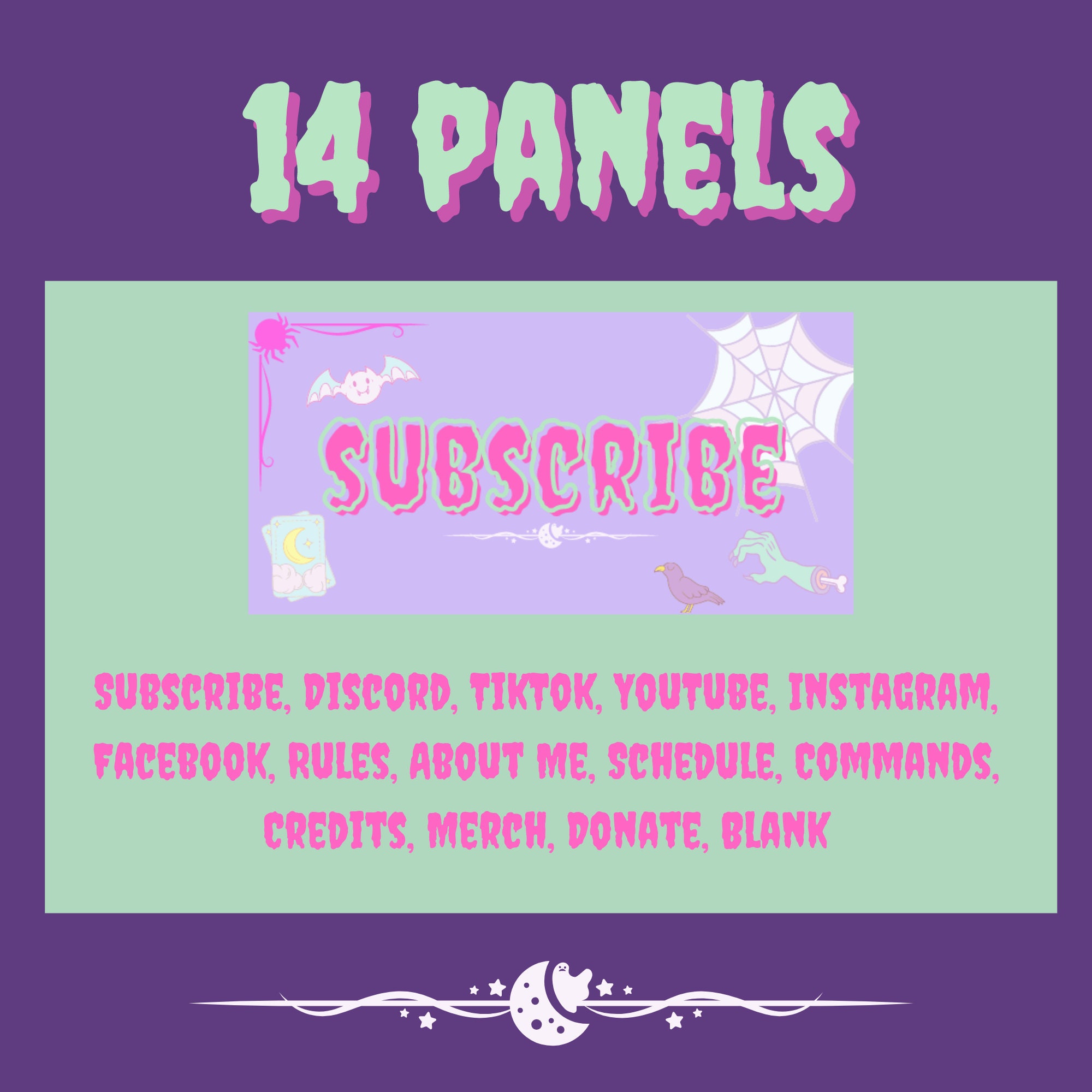 Pastel Goth Graveyard Overlay Bundle, Static Stream Package, Twitch ...