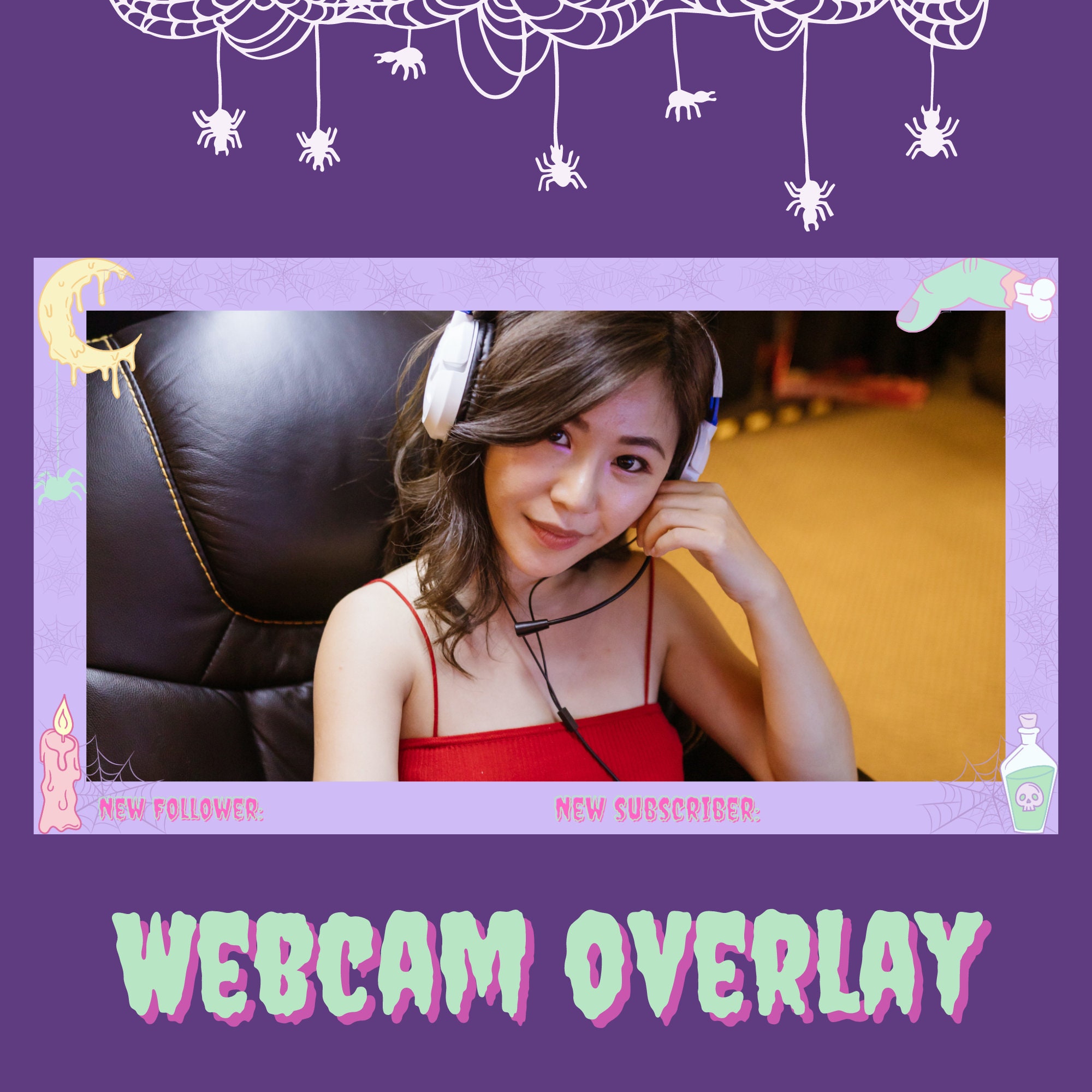 Pastel Goth Graveyard Overlay Bundle, Static Stream Package, Twitch ...