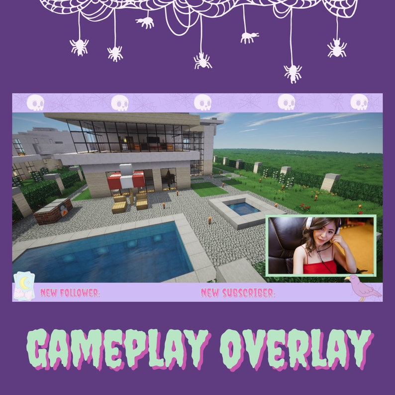 Pastel Goth Graveyard Overlay Bundle, Static Stream Package, Twitch ...