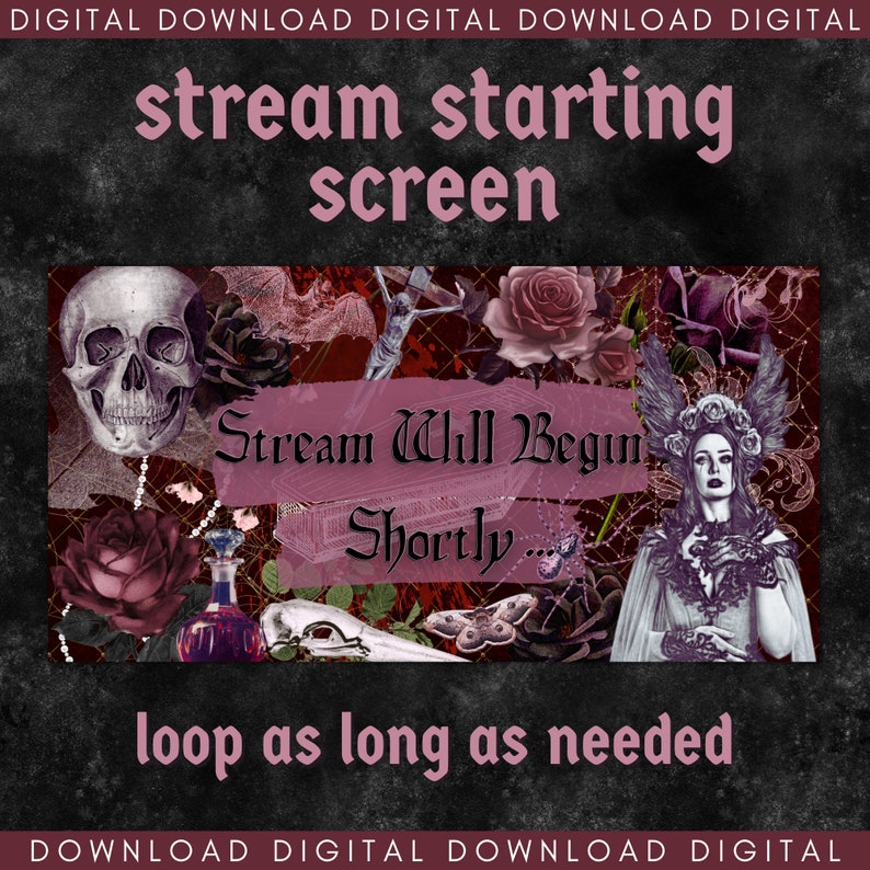 Vampire Gothic Animated Streaming Screens, Stream Starting Soon, Stream ...