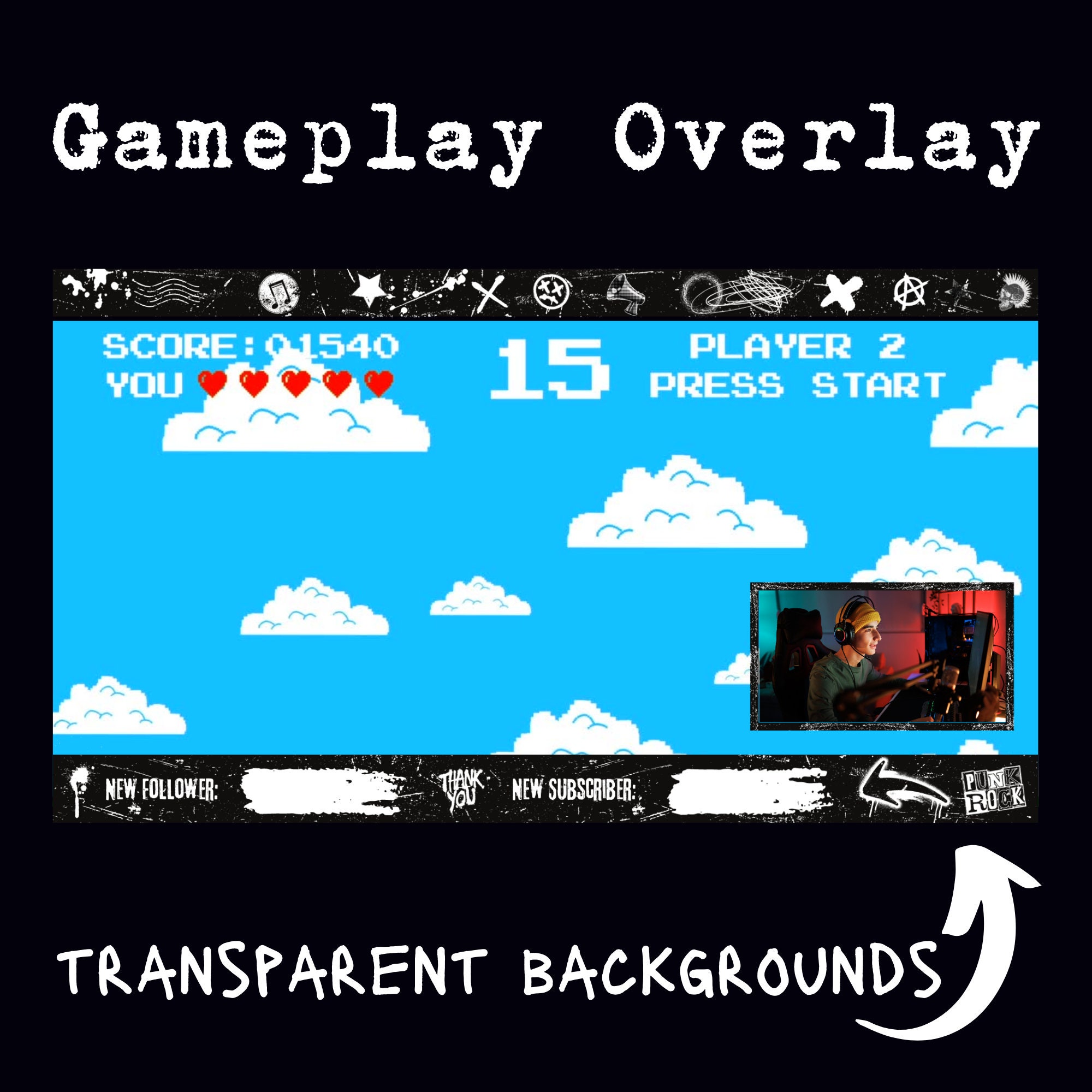 Grunge Twitch Streaming Bundle, Animated Stream Package, Twitch Banner ...