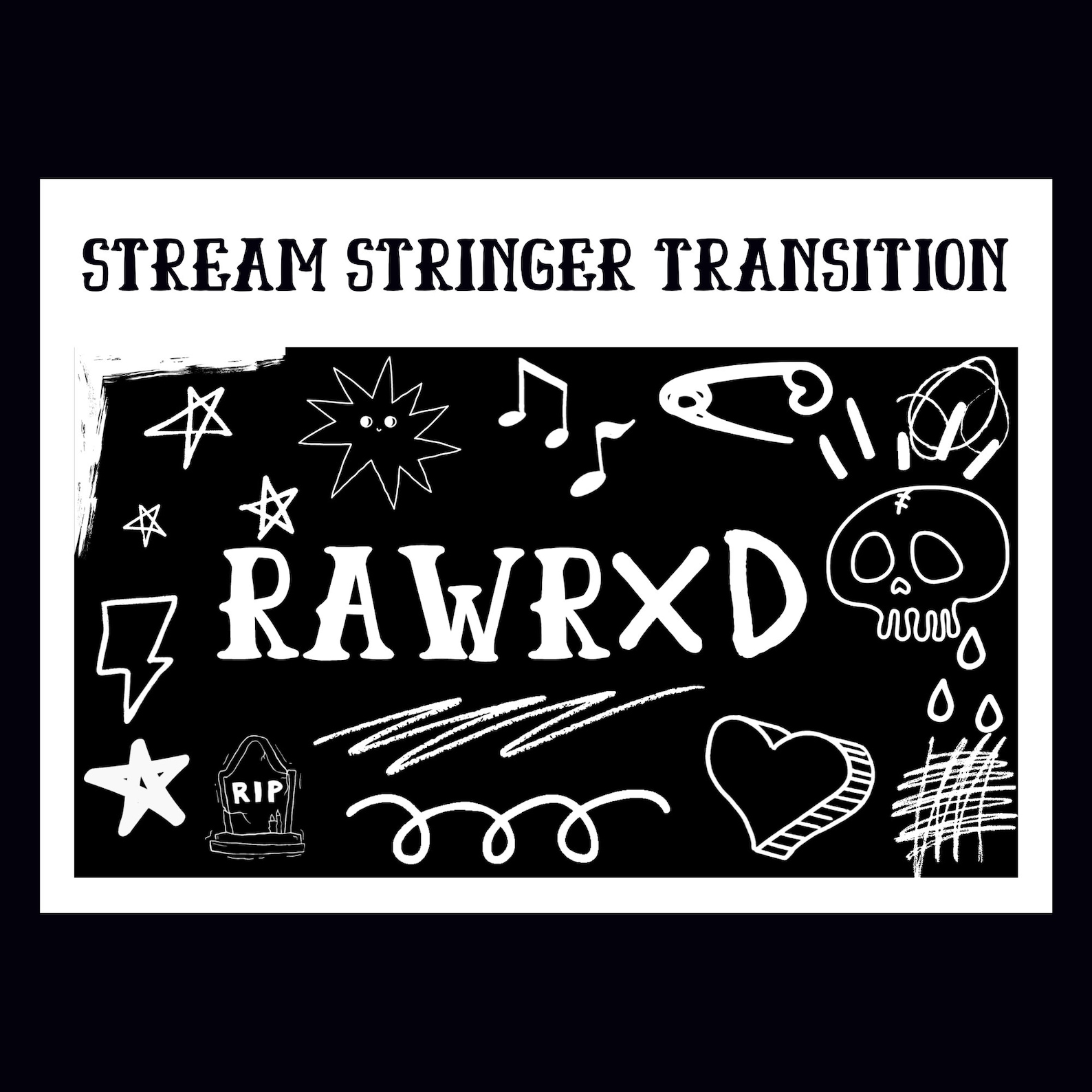 Emo Twitch Overlay Bundle, Static Stream Package, Twitch Banner, Doodle ...