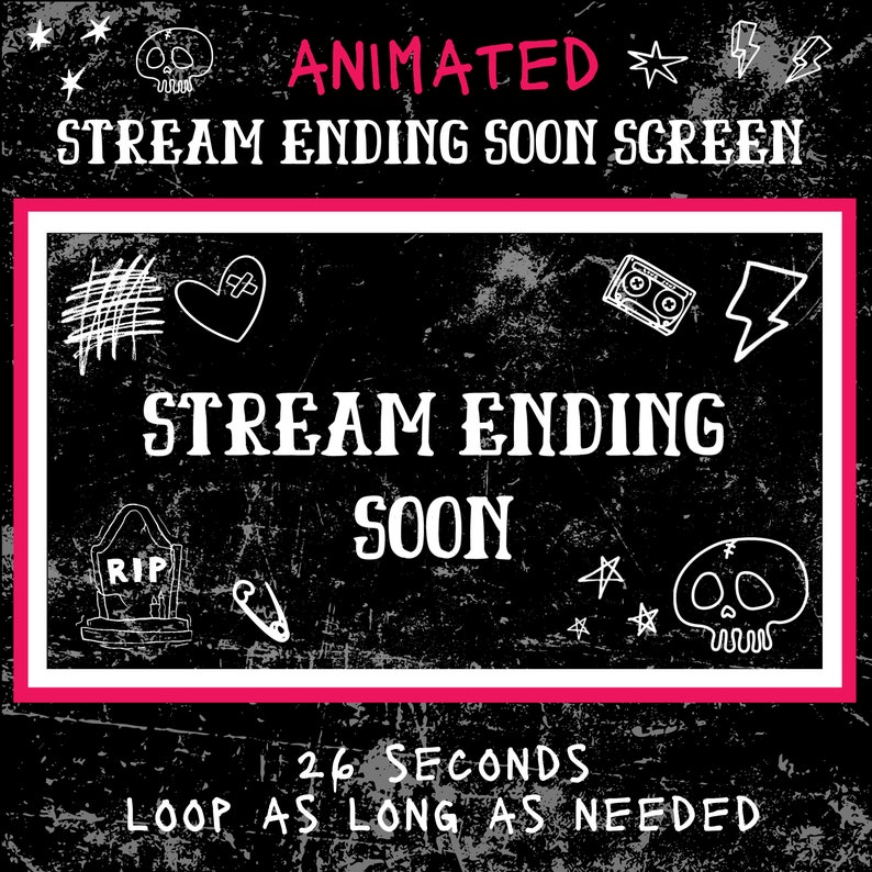 Emo Themed Animated Video Game Streaming Screens, Stream Starting Soon ...