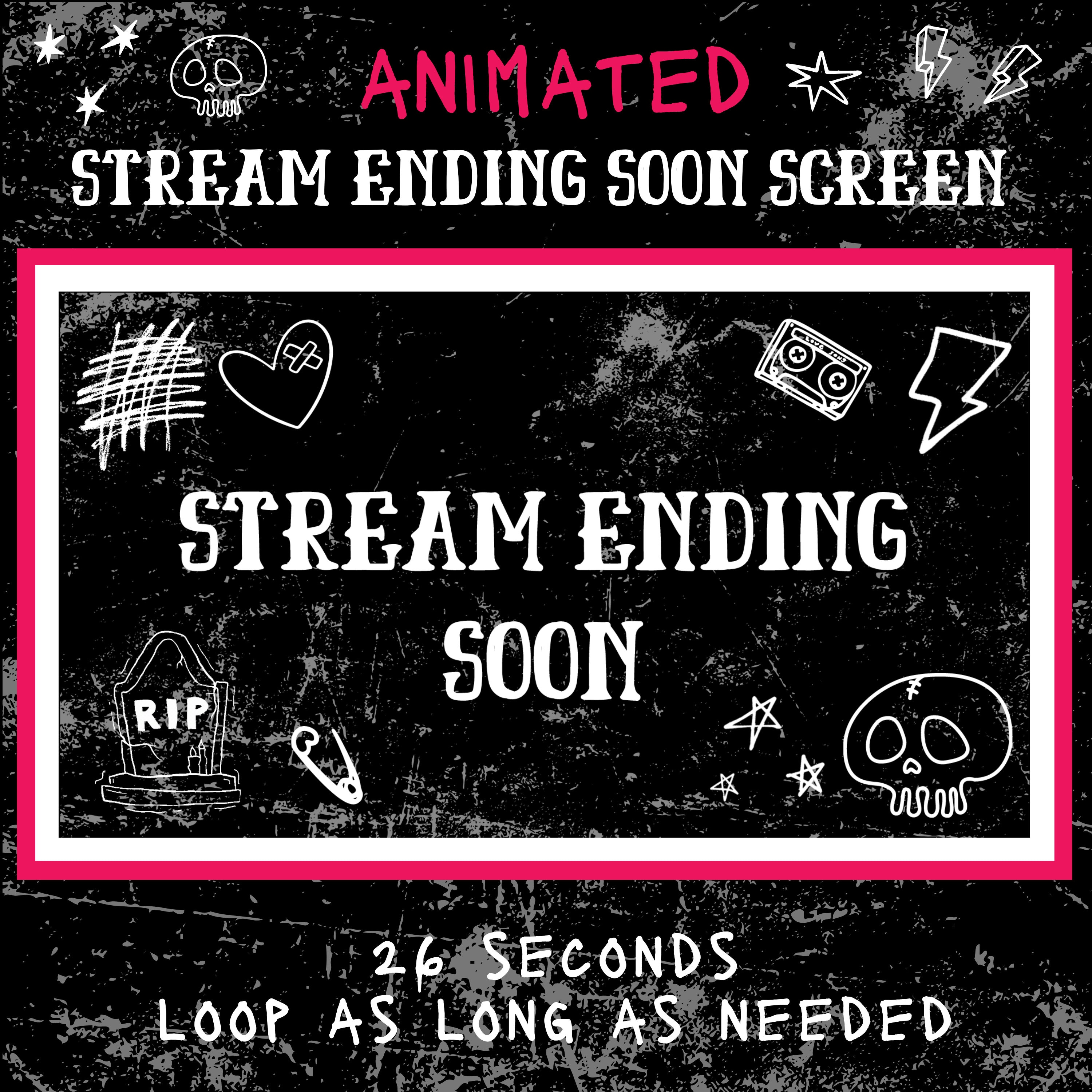 Emo Themed Animated Video Game Streaming Screens, Stream Starting Soon ...