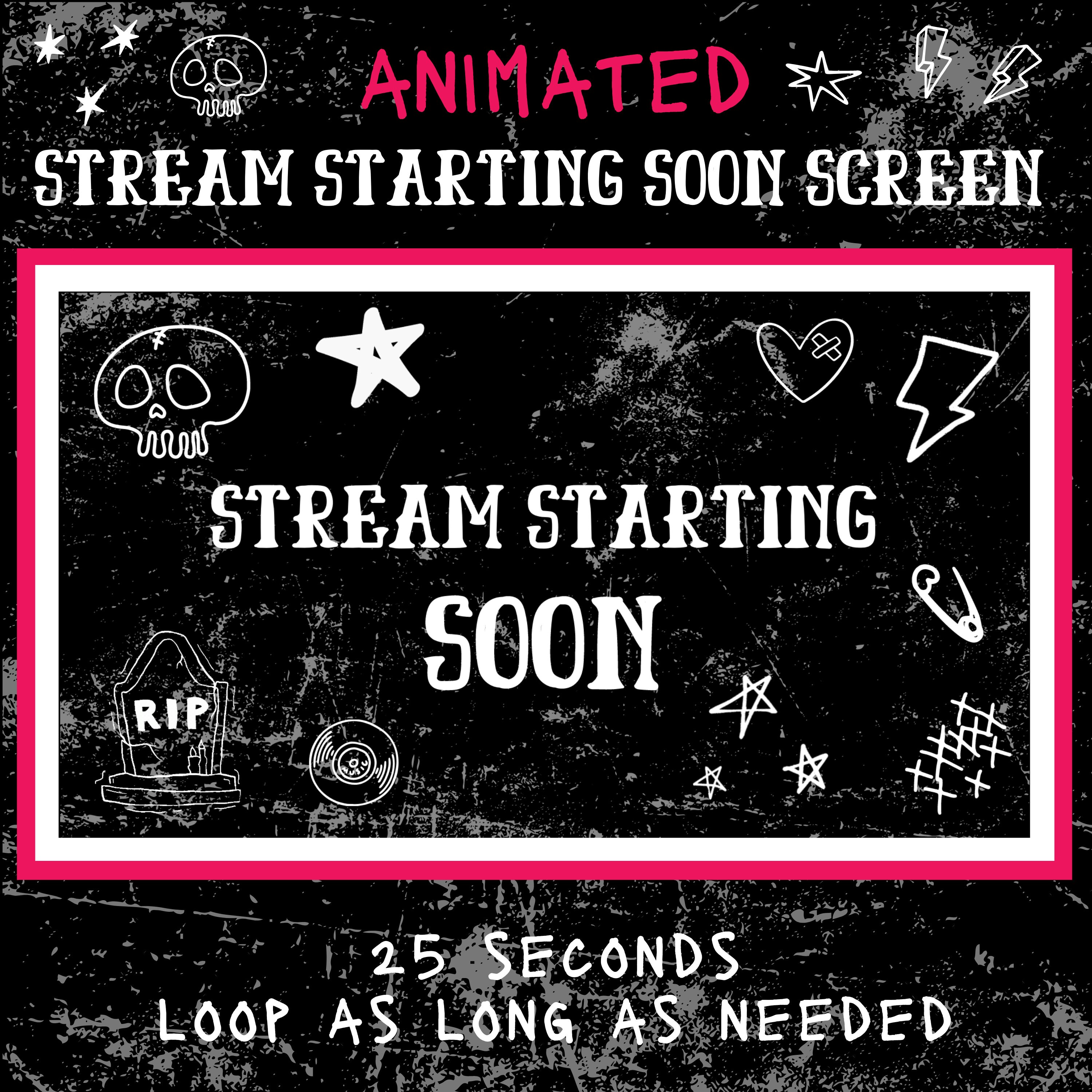 Emo Themed Animated Video Game Streaming Screens, Stream Starting Soon ...