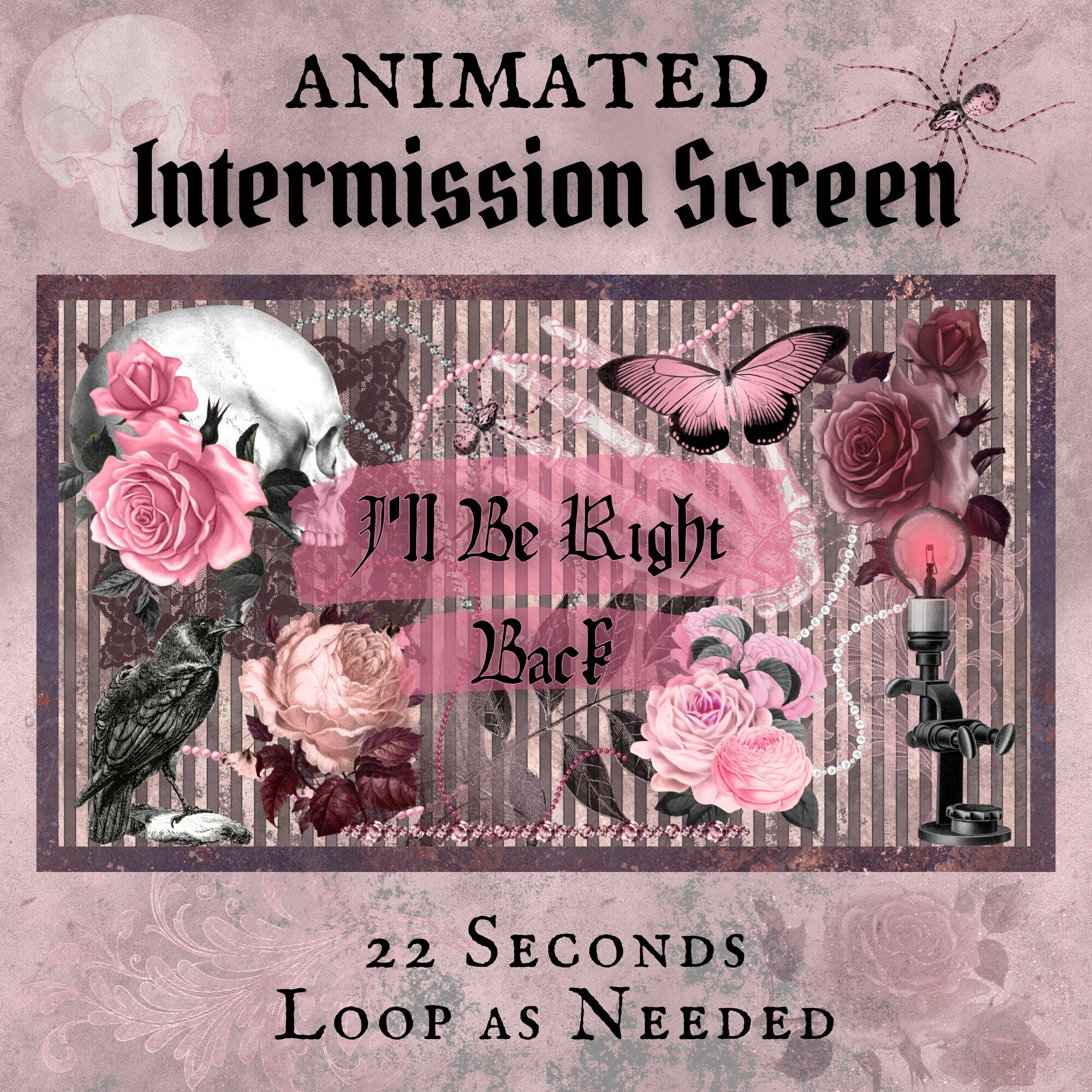 Gothic Parlor Animated Streaming Screens, Stream Starting Soon, Stream ...