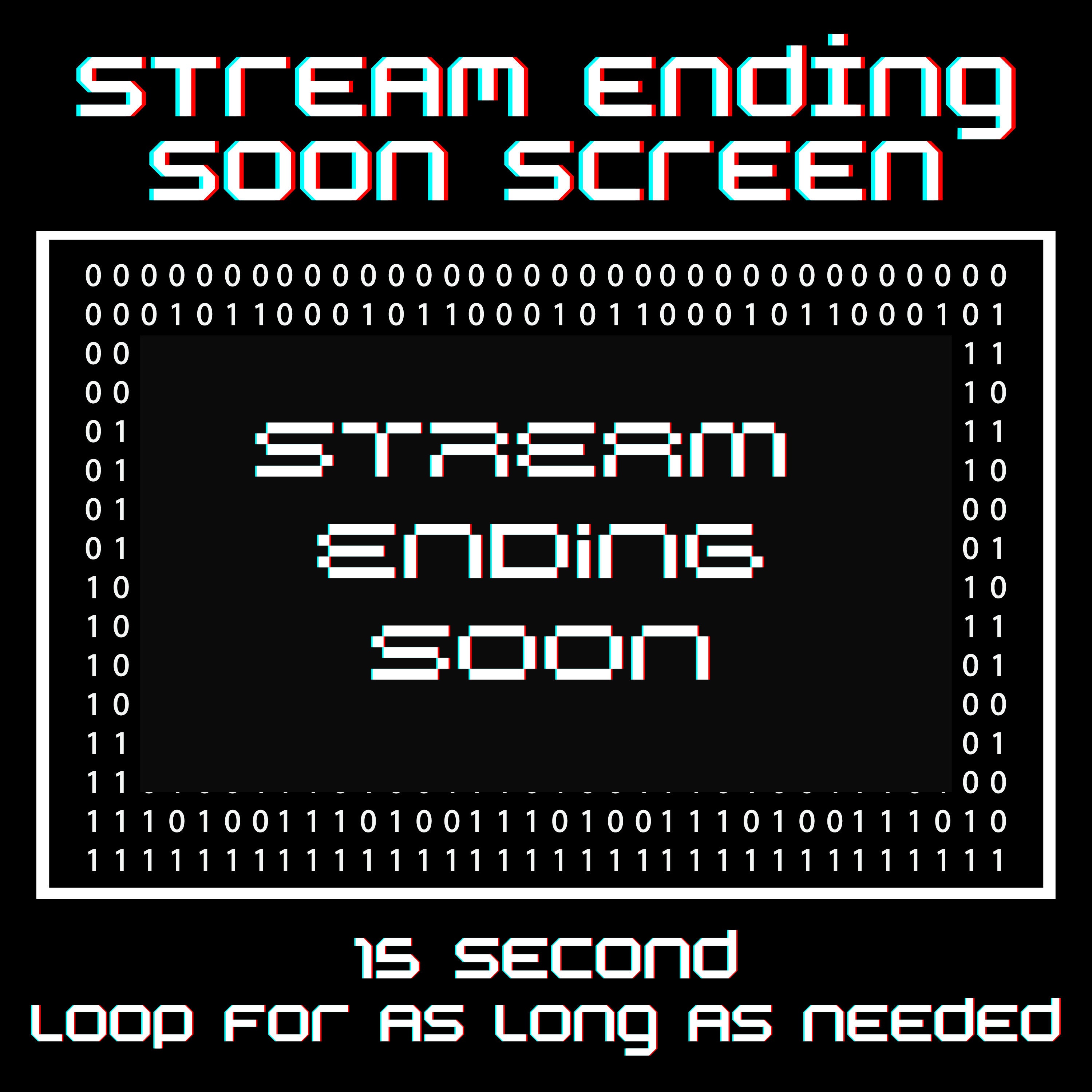 Binary Code Themed Animated Video Game Streaming Screens, Stream ...