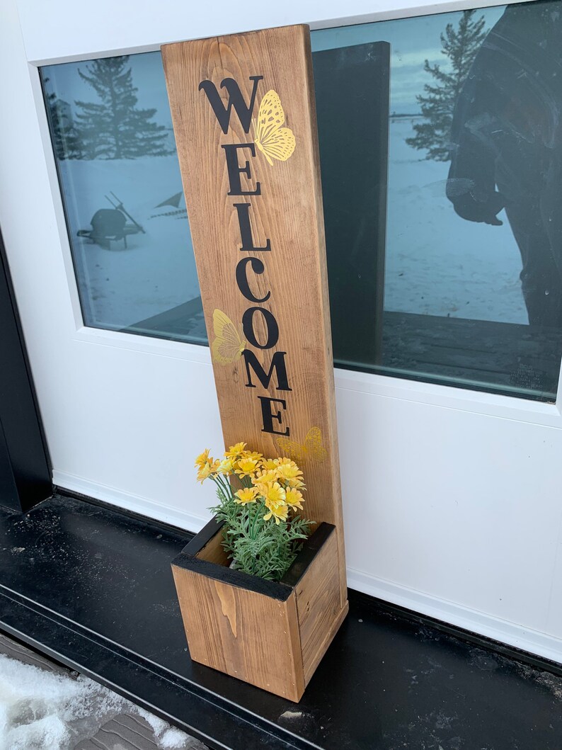 Welcome Planter Sign - Etsy