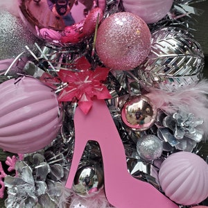 Barbie Inspired Wreath, Pink Wreath, Shabby Chic Wreath, Pink Barbie ...