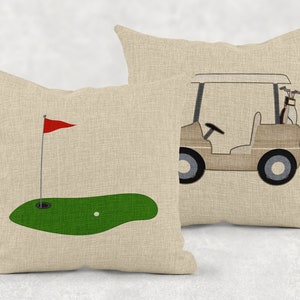 Golf Pillow, Linen Golf Pillow, Gift for Golfer, Linen Pillow Cover ...
