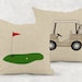 Golf Pillow, Linen Golf Pillow, Gift for Golfer, Linen Pillow Cover ...