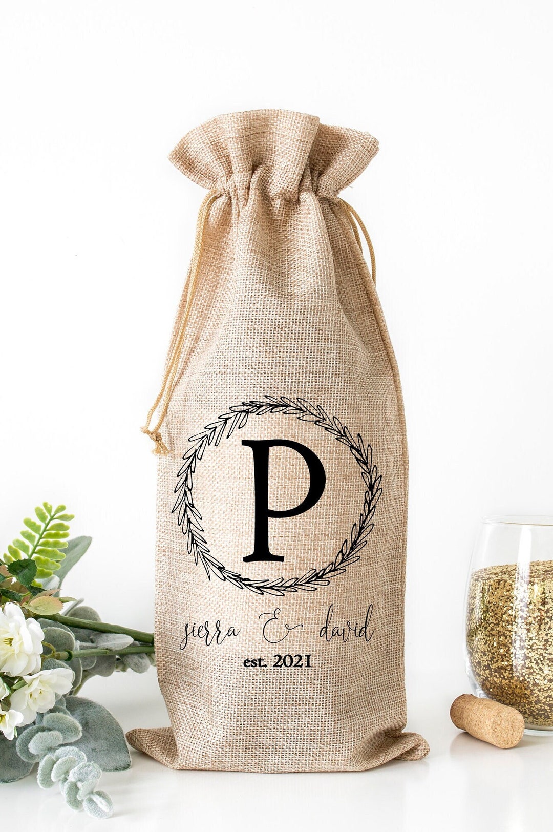 Custom Wine Tote, Personalized Wine Bag, Bridal Shower Gift ...