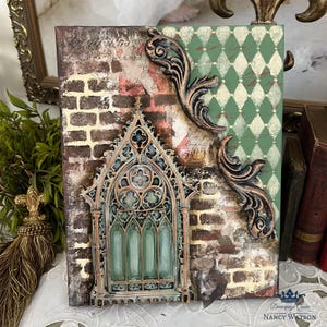 Decoupage Queen I Gothic Window I 8x5 Silicon Mould I Mixed Media I ...