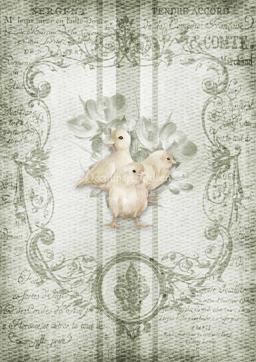 Spring Grain Sack Lamb Rice Paper Size A4 Decoupage by Decoupage Queen ...