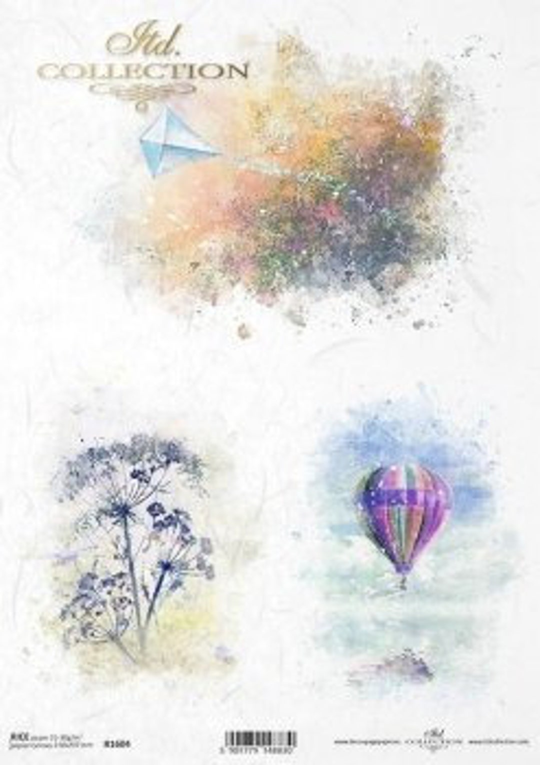 ITD Collection Balloon and Kite Rice Paper Decoupage A4 for DIY ...