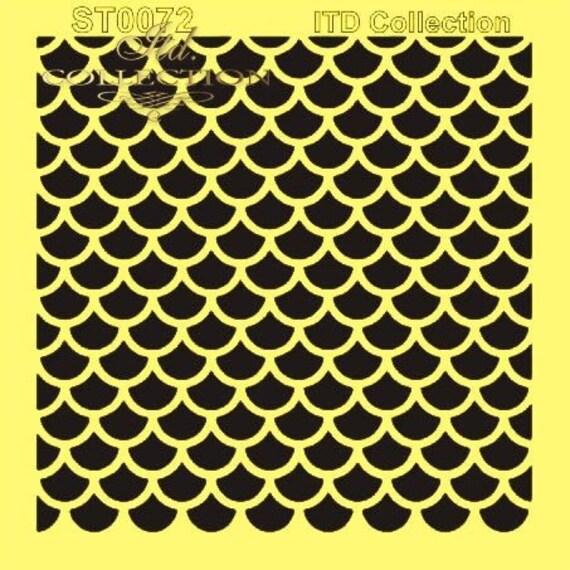 ITD Mermaid Scales Stencil 6.26x6.29 for - Etsy