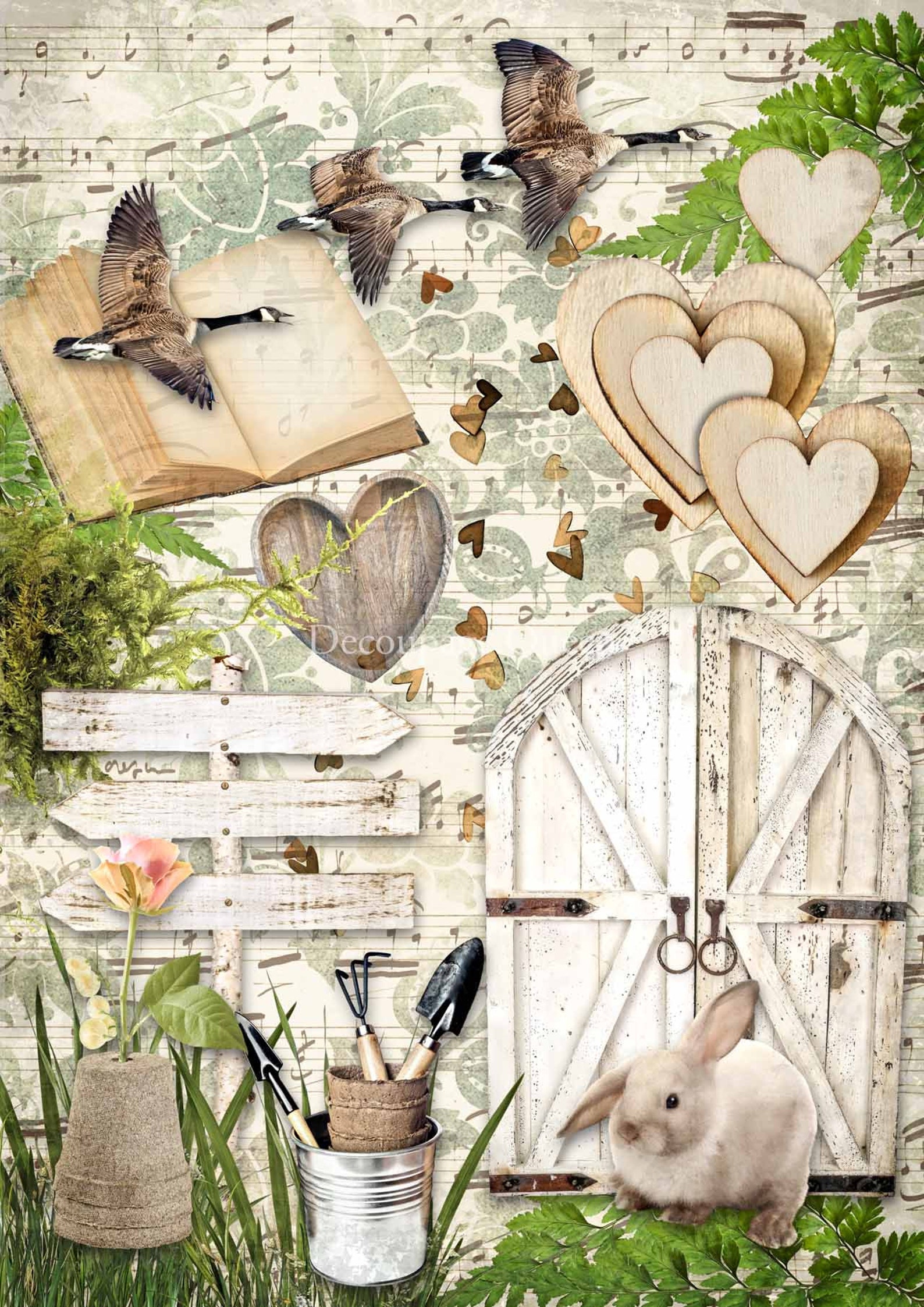 This Way for Spring Rice Paper Size A4 Decoupage by Decoupage Queen for ...