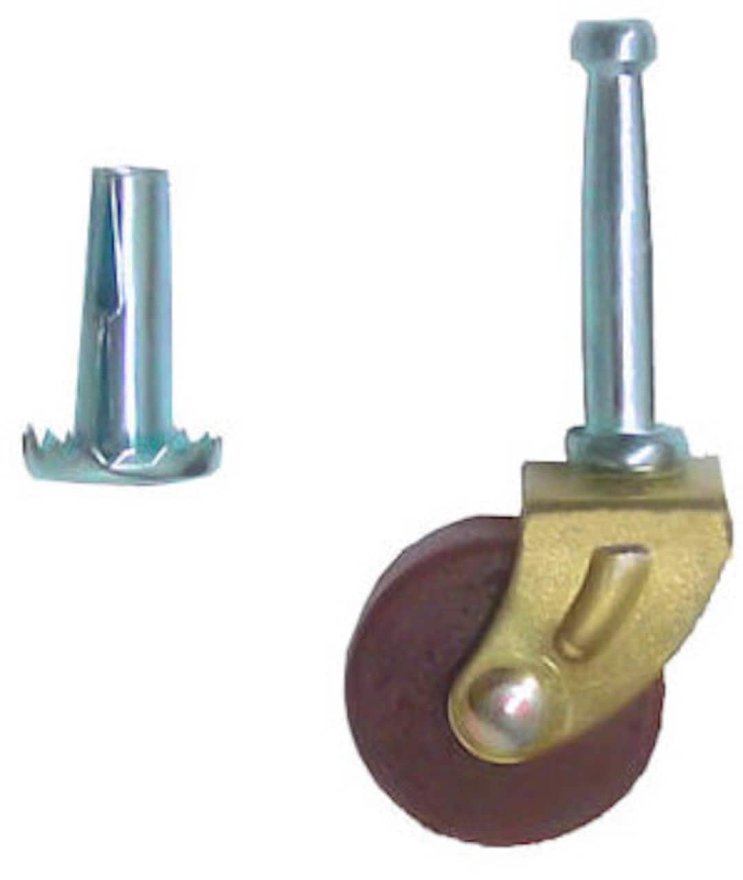 Solid Wood Caster 1 1/4" With Socket for Furniture, Cabinets, Carts and ...