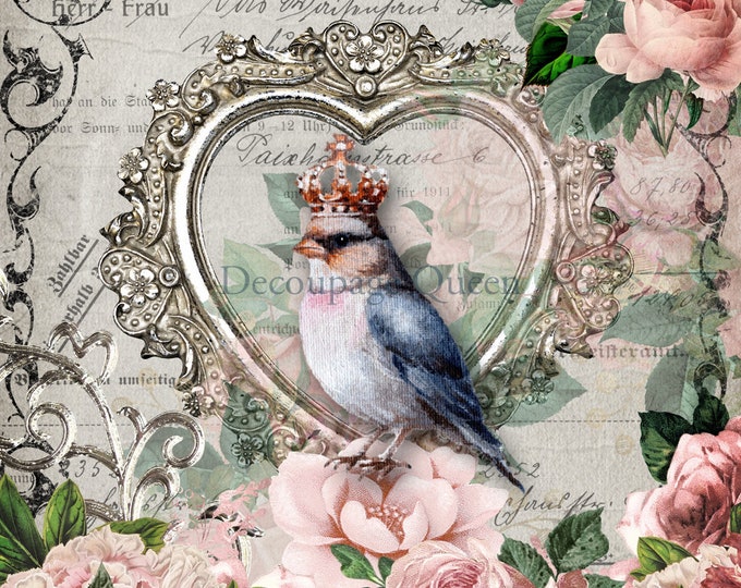 New Crowned Lady I Decoupage Queen I Rice Paper Decoupage I Size A4 I ...