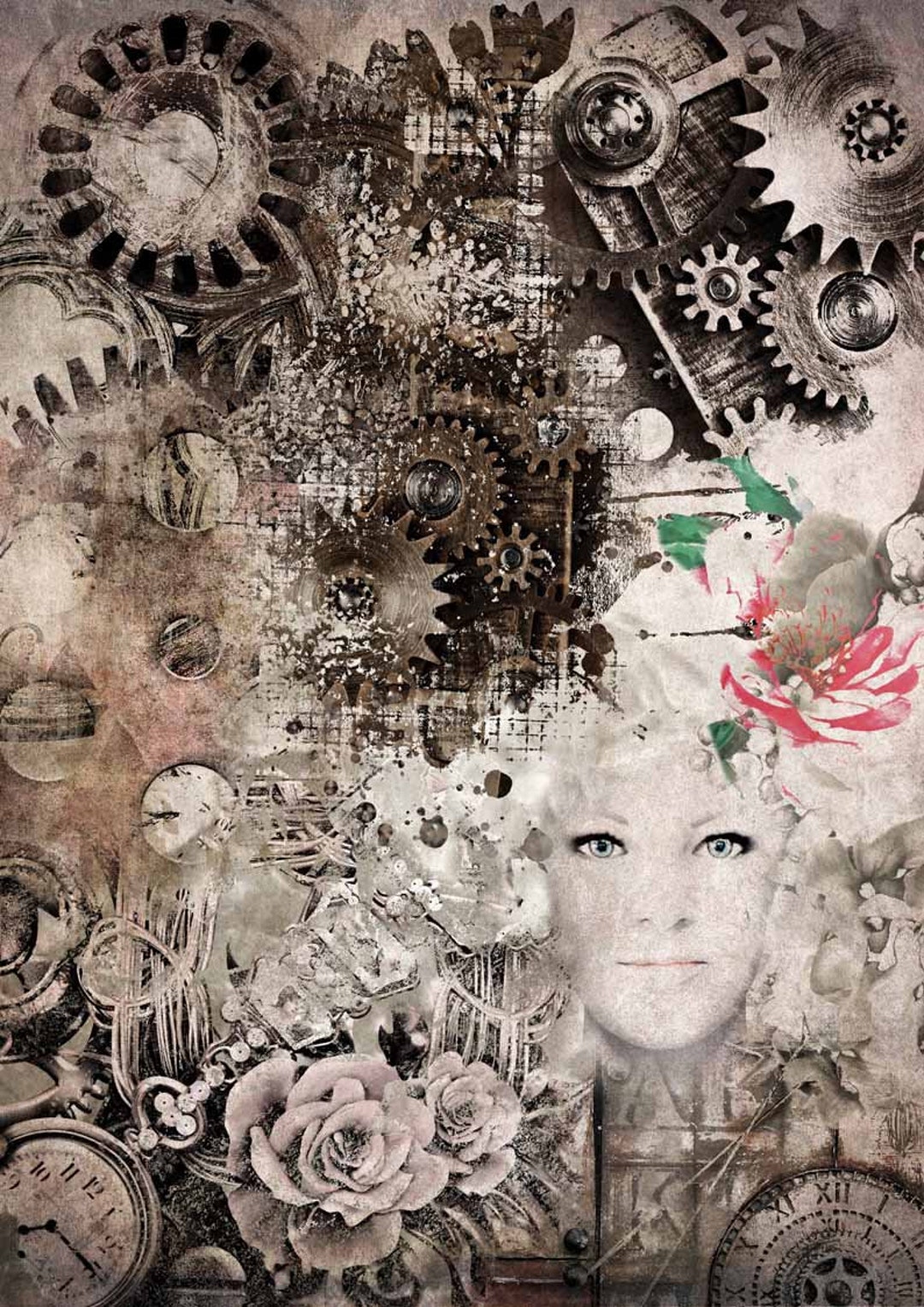 Steampunk Portrait Rice Paper Size A4 Decoupage for Furniture, Mixed ...