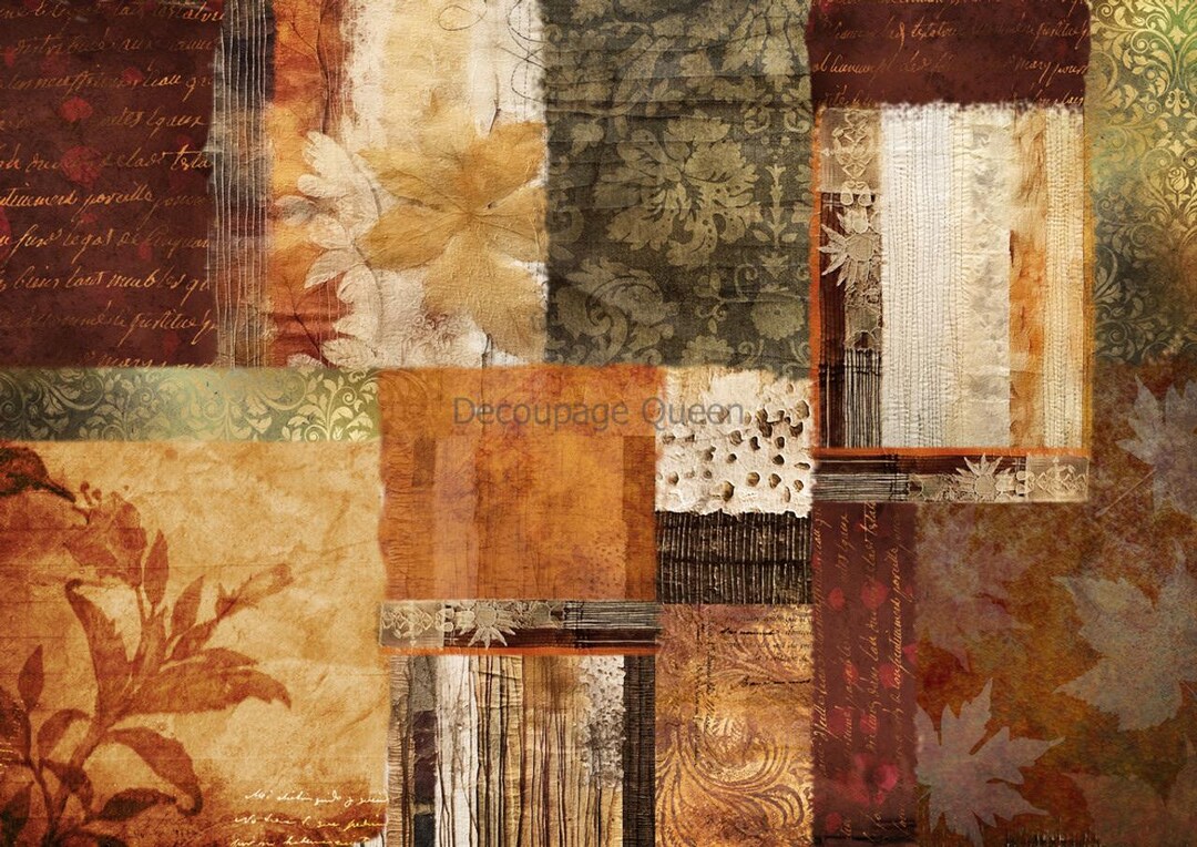 Autumn Patchwork I Decoupage Queen I Rice Paper Decoupage I Size A4 I ...