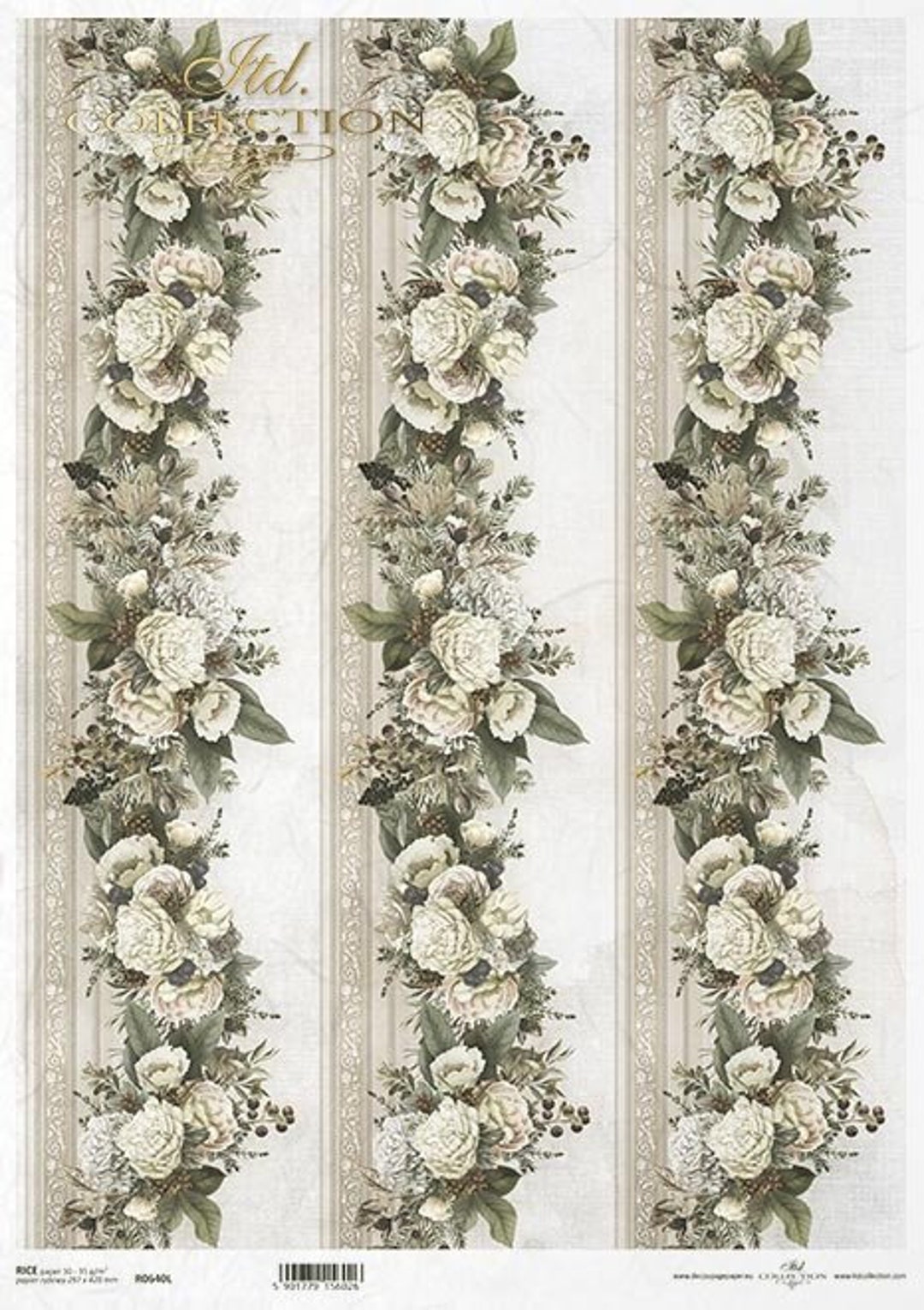 ITD Collection Flower Borders Rice Paper Decoupage A3 for Decoupage ...