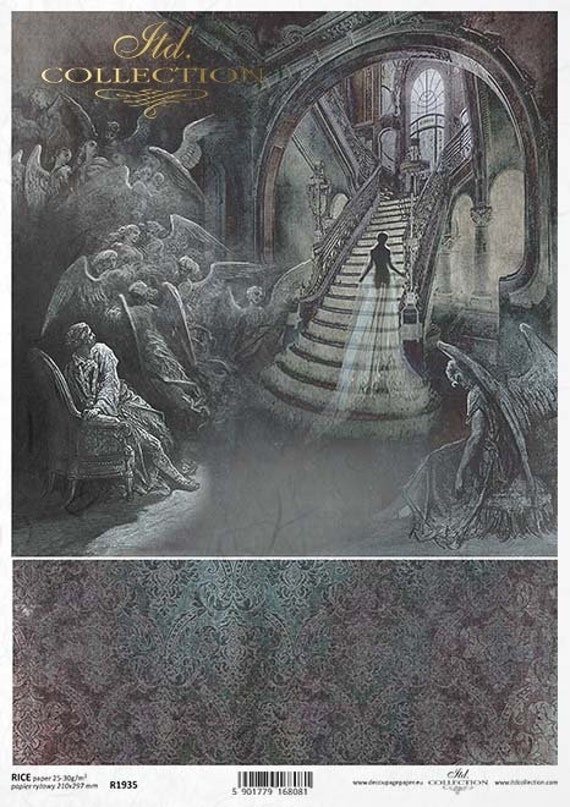 ITD Collection Gothic Staircase Rice Paper Decoupage A4 for - Etsy