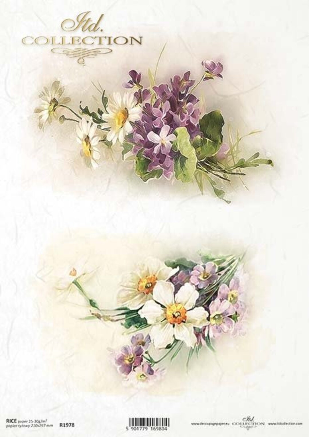 ITD Collection Primrose Rice Paper Decoupage A4 for Decoupage, Art ...