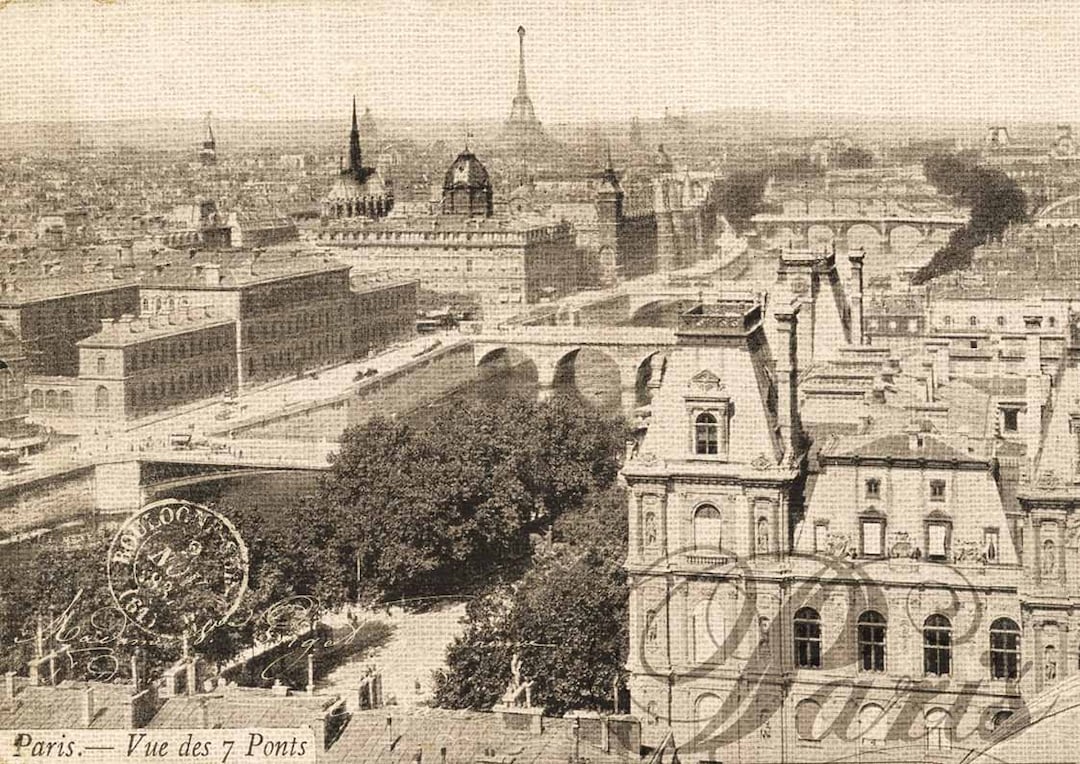 Paris Landscape Decoupage Paper Size A3 for Furniture, Mixed Media Home ...