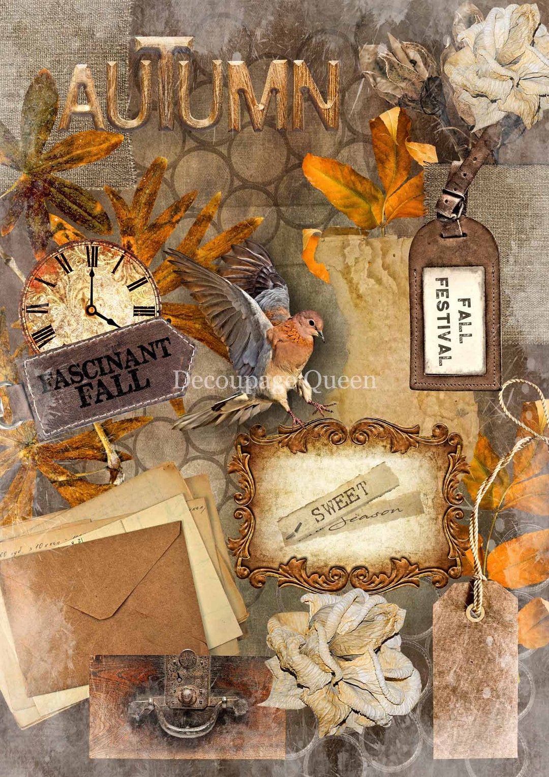 Rice Paper Decoupage - SWEET AUTUMN - Decoupage Queen - Decoupage Paper ...