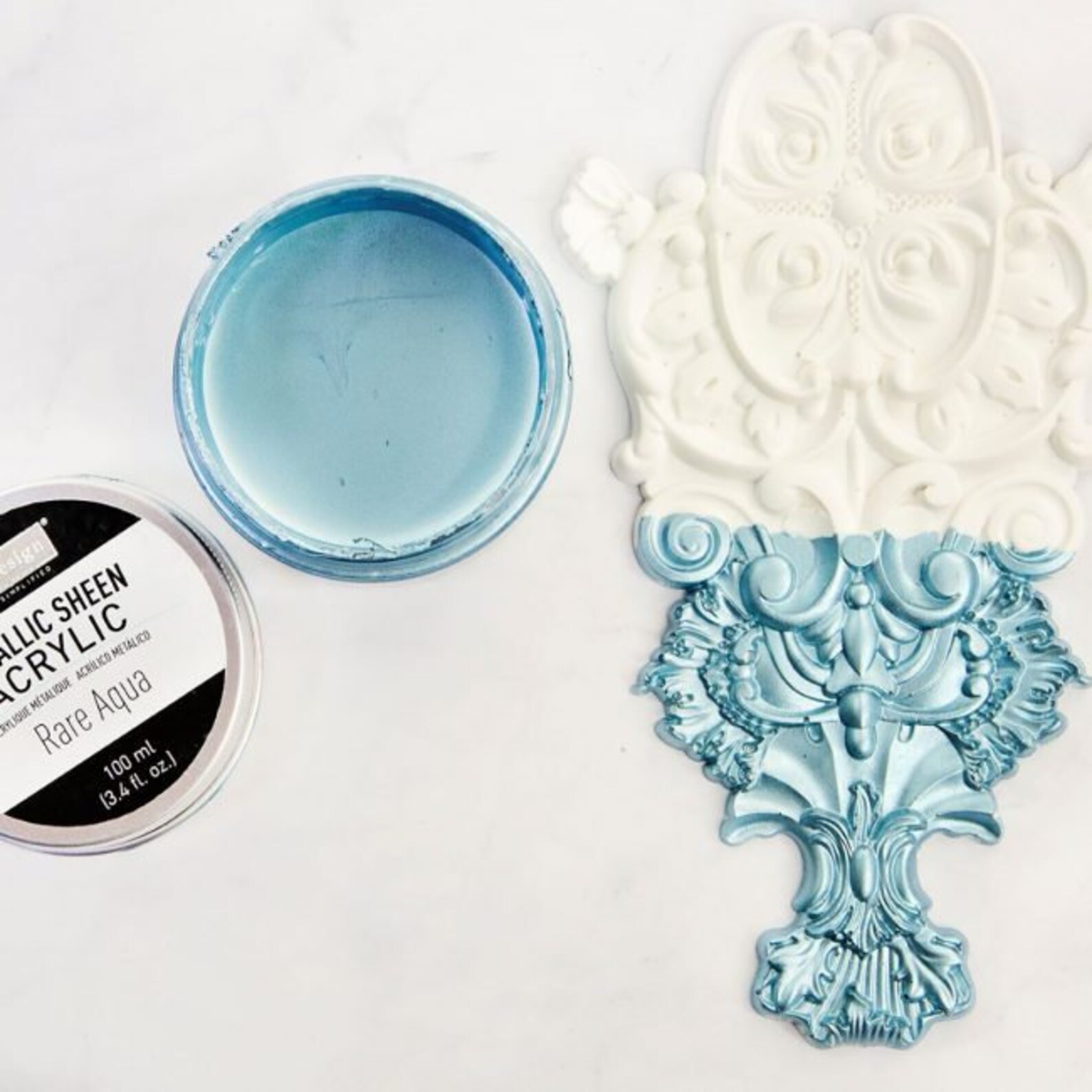 Redesign With Prima Acrylic Metallic Paint Rare Aqua 3.4 Oz Paint for ...