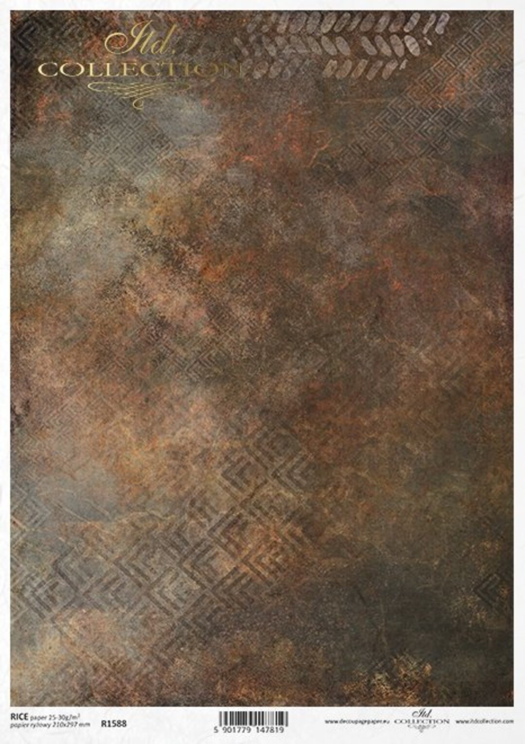 ITD Collection Rust Collage Rice Paper Decoupage A4 for Decoupage, Art ...