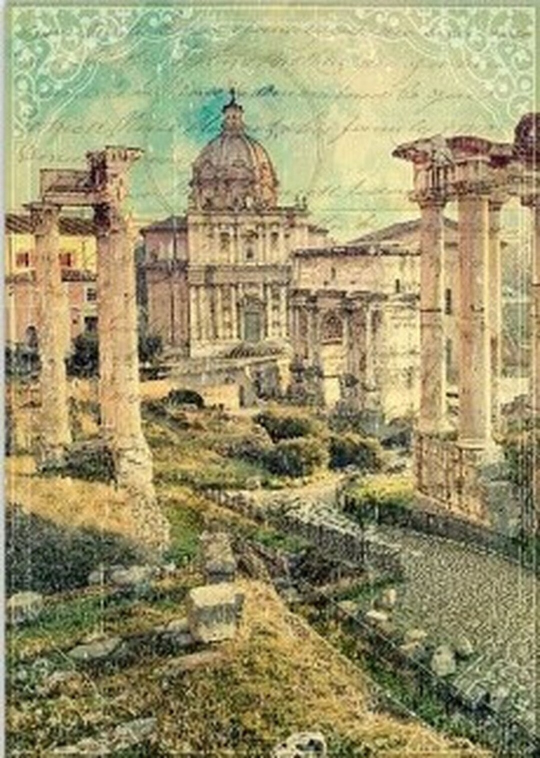 Paper Designs Washipaper Roman Ruins Rice Paper Decoupage A2 (16.5"x23 ...